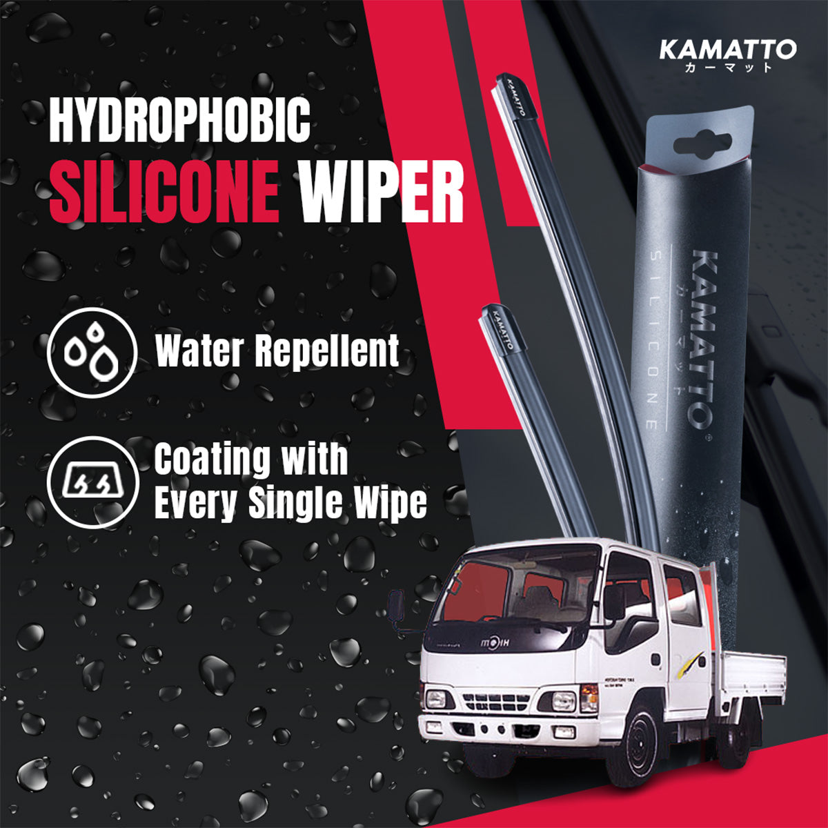 Kamatto Wiper Hicom Perkasa MTB 140 Double Cabin (1996-2011) Hydrophob ...